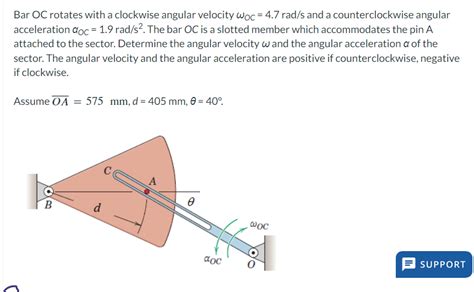 Solved Bar Oc Rotates With A Clockwise Angular Velocity
