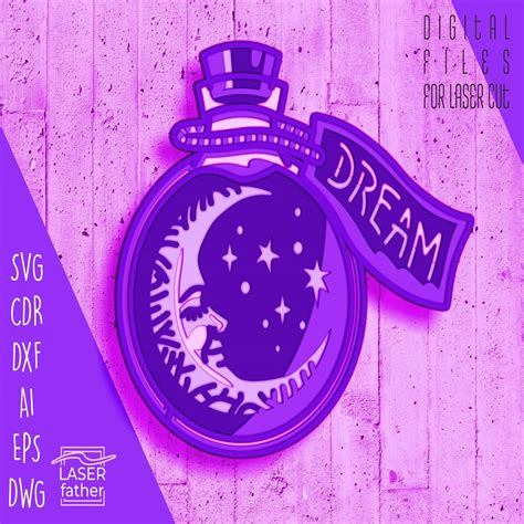 Potion Bottle Svg Mystical Moon Png Layered Papercut Laser Cutting