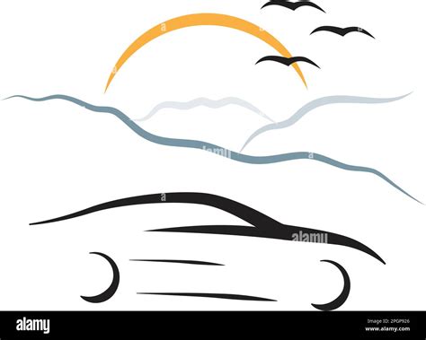 Car Sunset Stock Vector Images Alamy