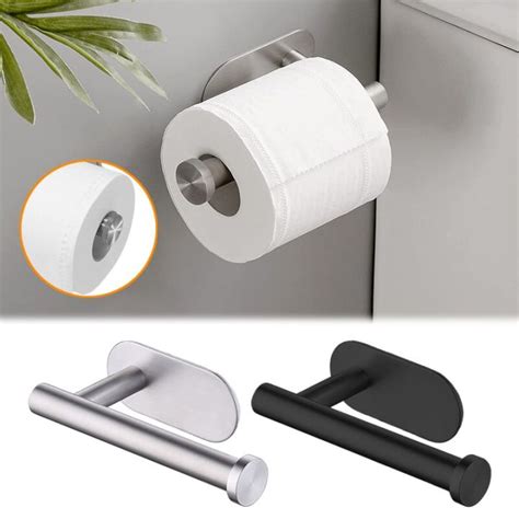 Self Adhesive Toilet Paper Holder Wall Mount No Punching Sus304