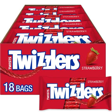 Twizzlers Twists Strawberry Flavored Licorice Style Candy Packs 25