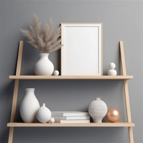 Premium Vector Empty Frame Mockup On White Background Interior