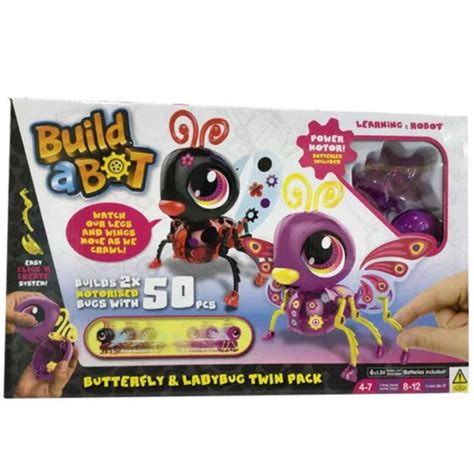 Build A Bot Twin Pack Ladybug And Butterfly Yellow Zebra