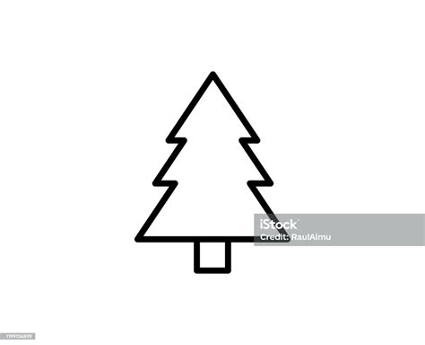 平面線圖示向量圖形及更多pinaceae圖片 Pinaceae 冬天 冷杉樹 Istock
