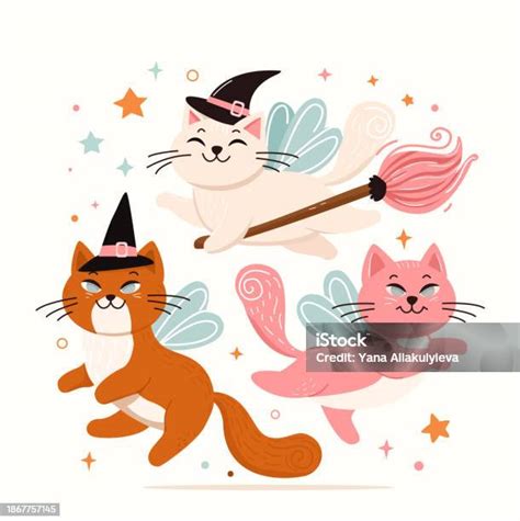 할로윈 의상을 입은 만화 고양이 벡터 일러스트 레이 션입니다 10월에 대한 스톡 벡터 아트 및 기타 이미지 10월 가을