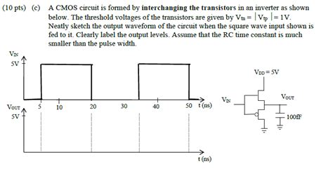 10 Pts C A CMOS Circuit Is Formed By Chegg Com
