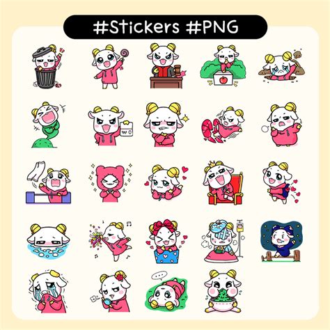 사랑스러운 아기 염소 24종 스티커