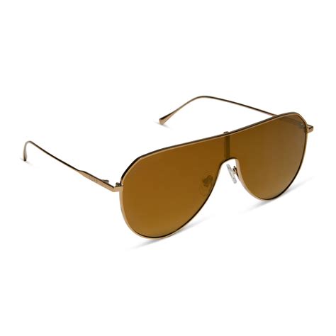 Dash Shield Shield Sunglasses Copper Metal And Brown Gold Flash Diff