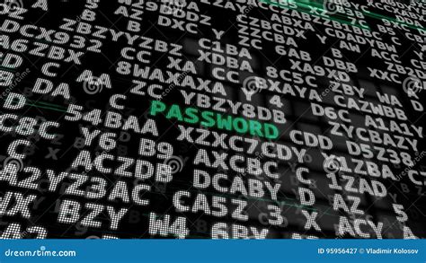 Green Word Password On A Black Stock Illustration Illustration Of Entry Protection 95956427