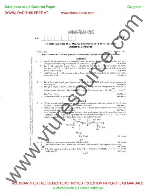 Mar 2022 Notes Analog Electronic Circuits AEC Studocu
