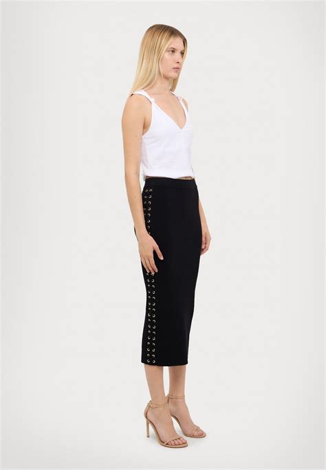 Michael Michael Kors Side Lacing Midi Skirt Pencil Skirt Black