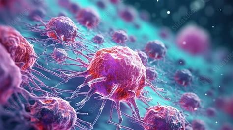 Visualization Of Cancerous Cell Structures Powerpoint Background For