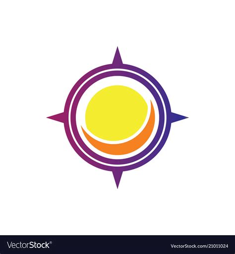 Compass Sun Logo Royalty Free Vector Image Vectorstock