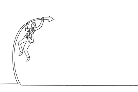 Premium Vector Single Continuous Line Drawing Of Young Business Man