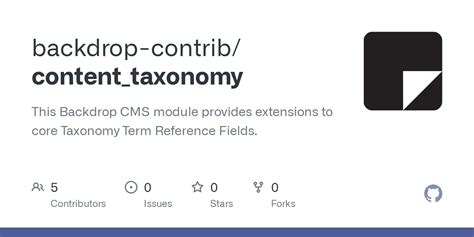 GitHub Backdrop Contrib Content Taxonomy This Backdrop CMS Module