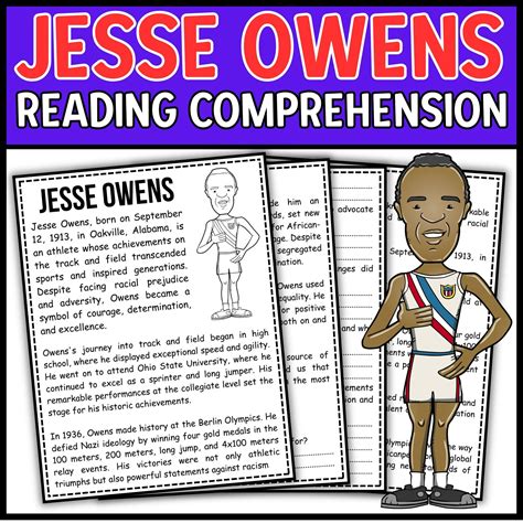 Jesse Owens Reading Comprehension Passage And Questions Made By Teachers