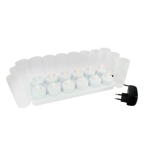 Velas LED Recargables Efecto Llama Con Base De Carga
