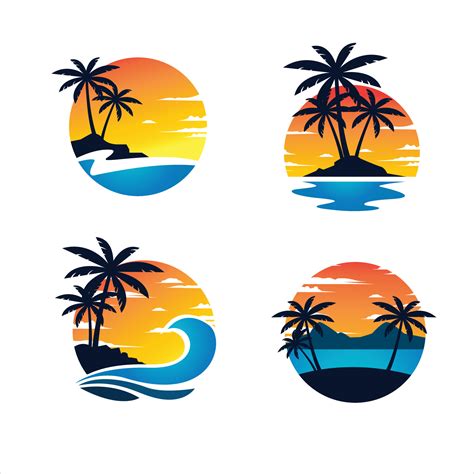 Modern Beach Logo Template Design 5207601 Vector Art At Vecteezy