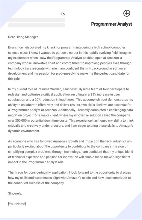 14 Programmer Analyst Cover Letter Examples Plus Recruiter Insights Updated For 2026