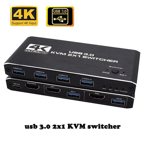 K USB KVM Switch USB Switcher HDMI Compatible KVM Switch In Out For PC Sharing
