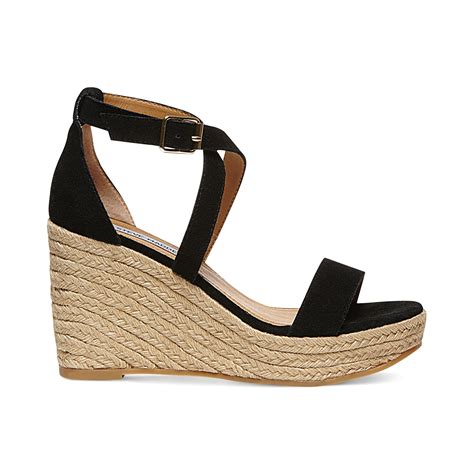 Steve Madden Womens Montaukk Platform Wedge Sandals In Black Lyst