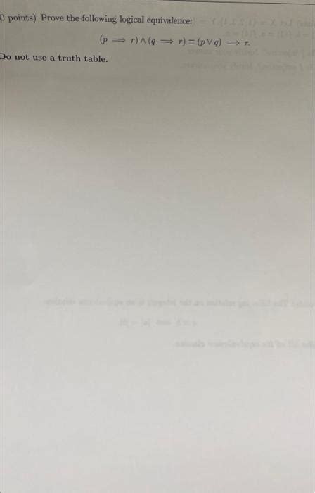 Solved Points Prove The Following Logical Equivalence Chegg