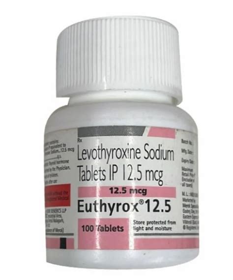 Euthyrox Levothyroxine 12 5mcg Tablet Packaging Size 100 Tablets At