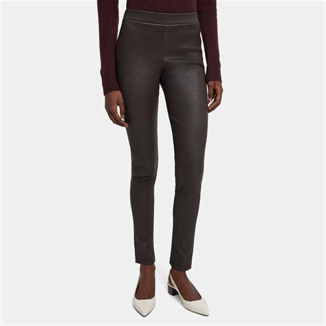 Brown Leather Skinny Legging Theory Outlet