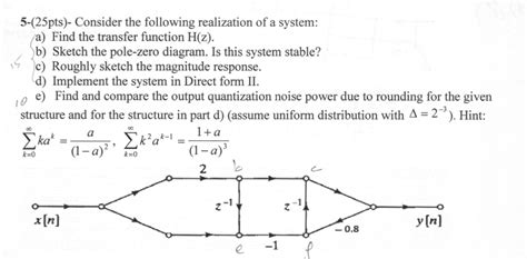 Solved 5 25pts Consider The Following Realization Of A
