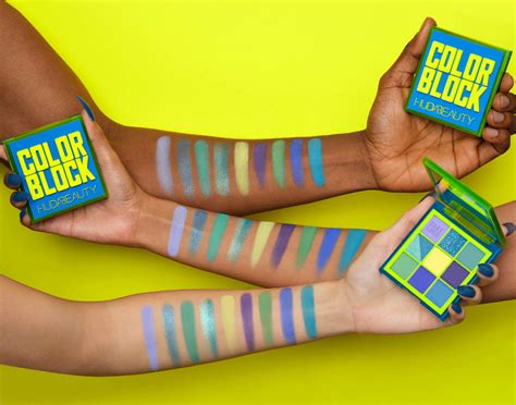 Huda Beauty Color Block Eyeshadow Palette Blue And Green Cheeks