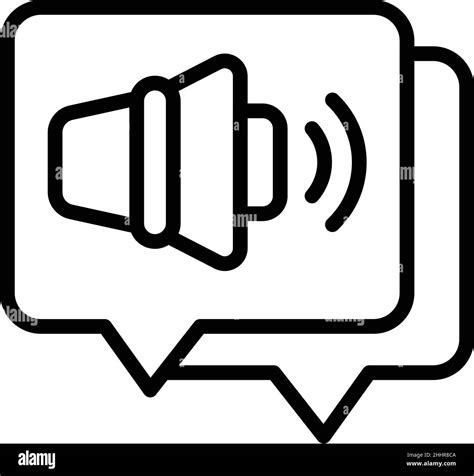 Chat Megaphone Icon Outline Vector Kol Leader Social Media Stock
