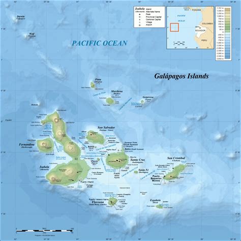 Printable Map Of Galapagos Islands Adams Printable Map