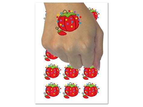 Tomato Pin Cushion With Strawberry Sewing Temporary Tattoo Water