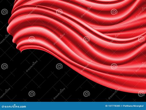 Voo Vermelho Do Cetim Da Tela No Vetor Luxuoso Preto Da Textura Do