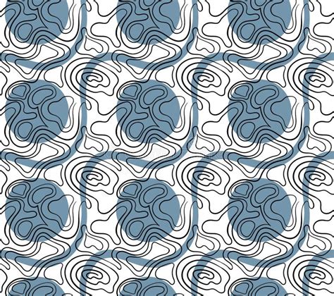 Modern Style Semless Vector Pattern Made On Curves And Circles Stock