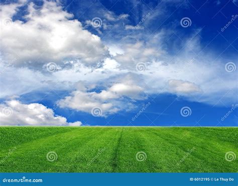 Cloudy Sky And Grass Stock Image Image Of Land Horizon 6012195