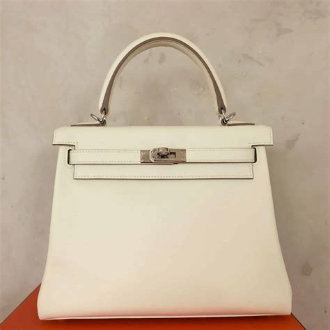 Hermès Kelly Bag 25 Mushroom Swift Palladium Hardware