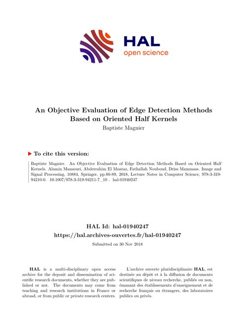 Pdf An Objective Evaluation Of Edge Detection Methods Based On