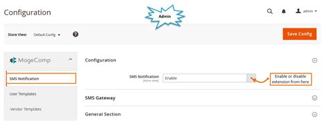 Configuration For Admin Magento 2 Multivendor Sms Notification Basic