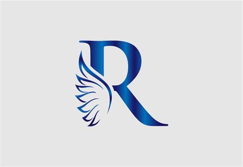R 글자 로고 디자인과 모노그램 로고 디자인 프리미엄 벡터