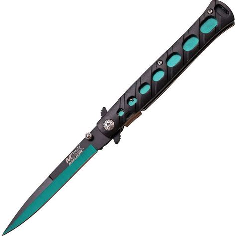Mtech 317zg Stiletto Green Assisted Opening Stiletto Linerlock Folding