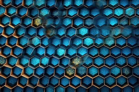 Premium Ai Image 3d Abstract High Tech Background Honeycomb Shape