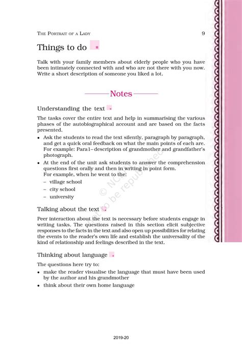 The Portrait Of A Lady Ncert Book Of Class 11 English Hornbill