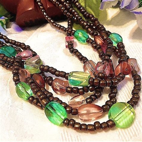 Jewelry 221 Boho Seed Bead Multi Strand Color Necklace Poshmark