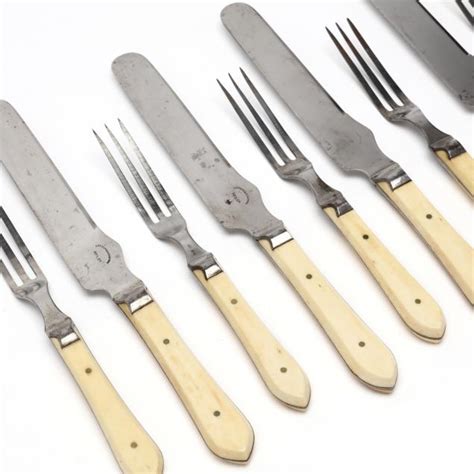 24 Pieces Of Antique Lamson And Goodnow Bone Handled Flatware Lot 2291 September Estate