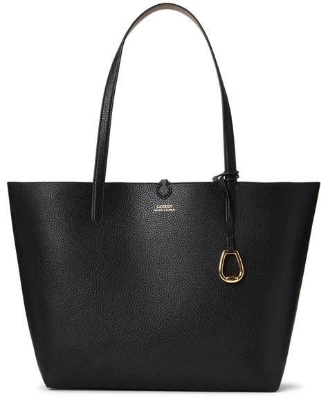 Lauren Ralph Lauren Large Reversible Tote Bag In Blacktaupegold