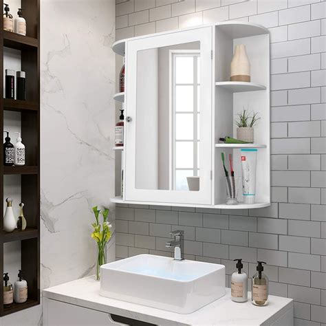 Casart Wall Mounted Bathroom Cabinet With Mirror Single