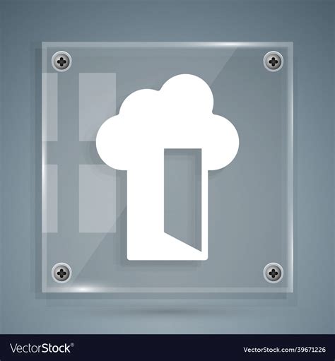 White Cloud Database Icon Isolated On Grey Vector Image