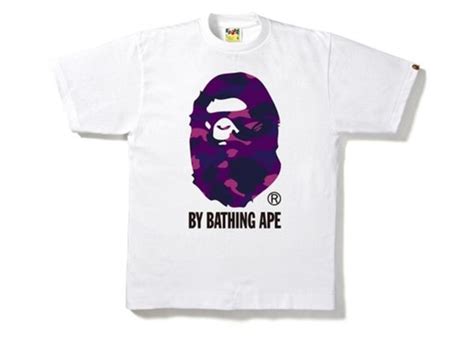 Bape Color Camo Big Ape Head Tee Whitepurple Kickstw