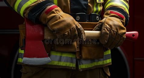 Firefighter Holding Axe Fire Safety Stock Illustrations 293